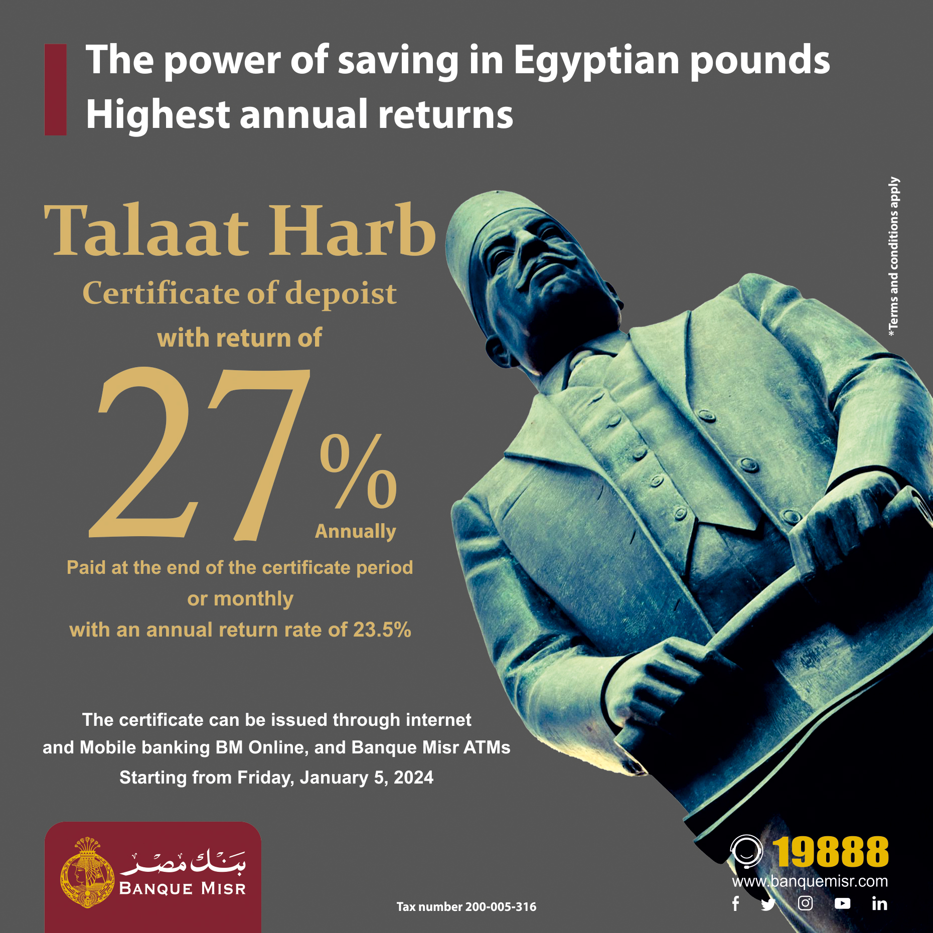 Banquemisr - Banque Misr Issues New Savings Certificate with Up to 27% Annual Interest Rate